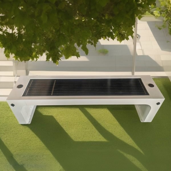 solar powered wireless charging station smart garden bench - CMX